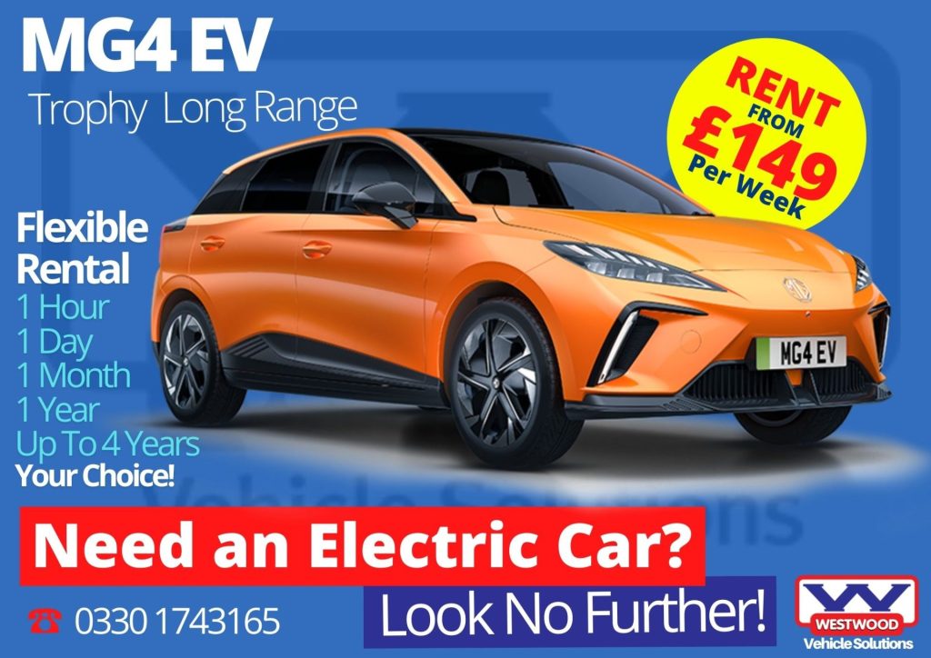 MG4 EV - All New, All Electric Hatchback From MG - Rent It Today!